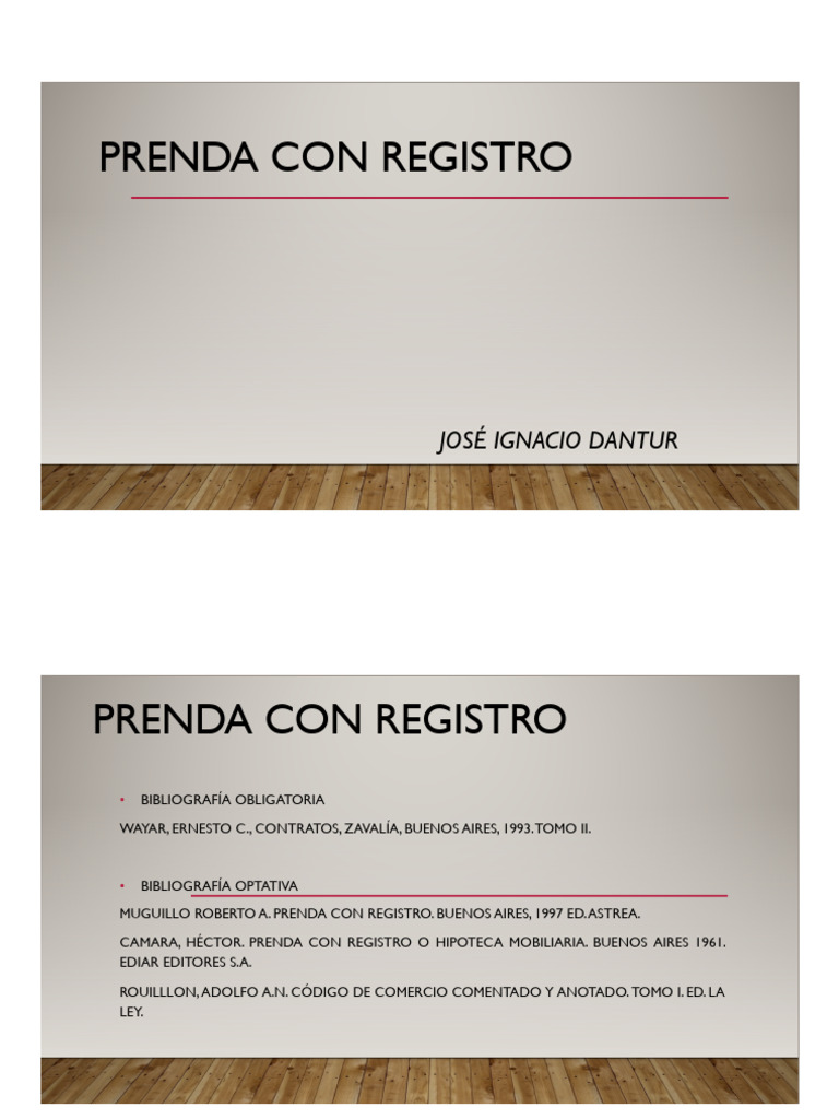 Prenda Con Registro | PDF | Pagos | Ley de hipotecas