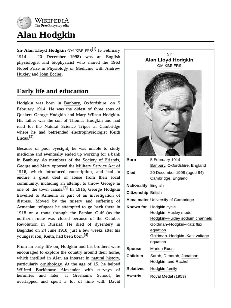 Alan_Hodgkin | PDF | Action Potential