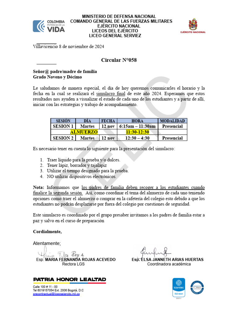 Simulacro Final Grados 9° y 10° 2024 | PDF