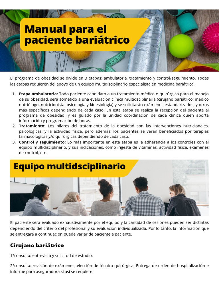 Manual para El Paciente Bariátrico | PDF | Cirugía bariátrica | Terapia