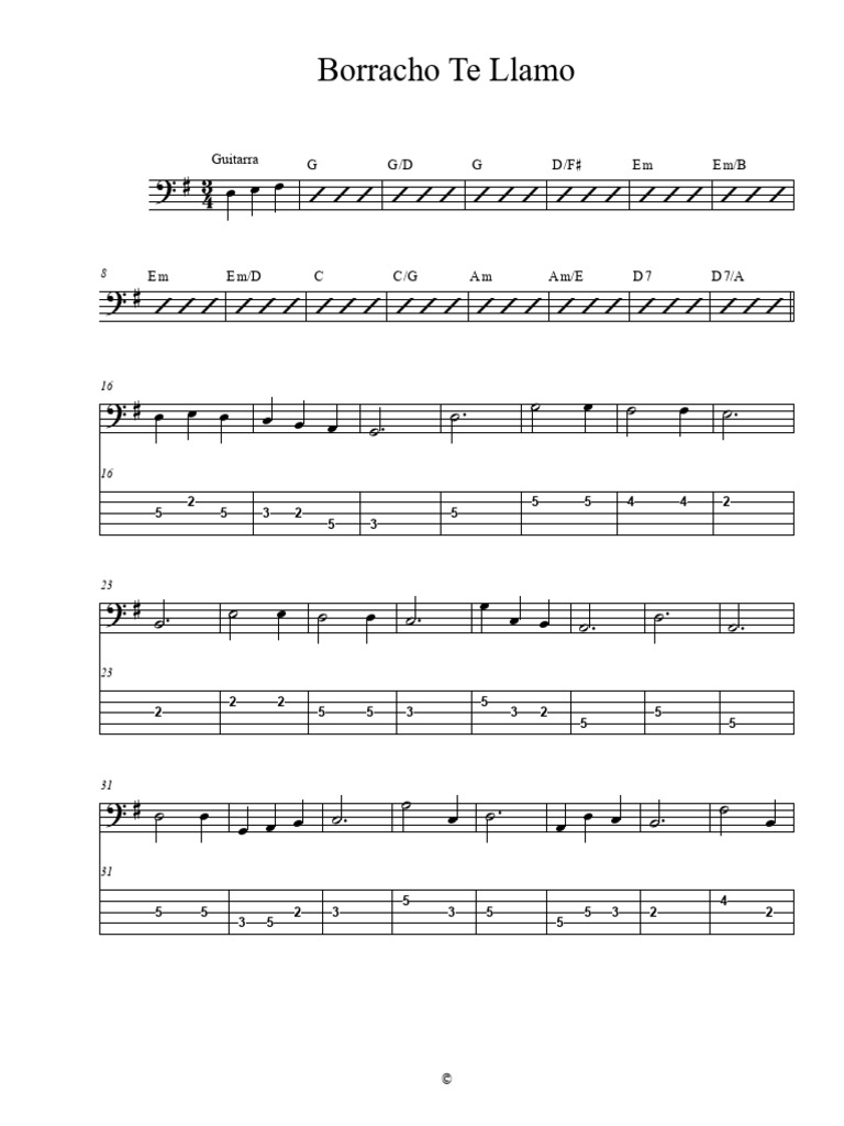 Borracho Te Llamo Guitar Chords | PDF