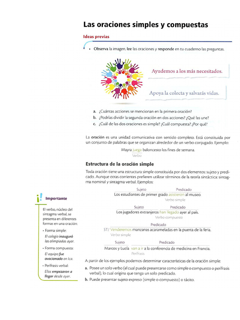 Oracion Simple y Oracion Compuesta | PDF