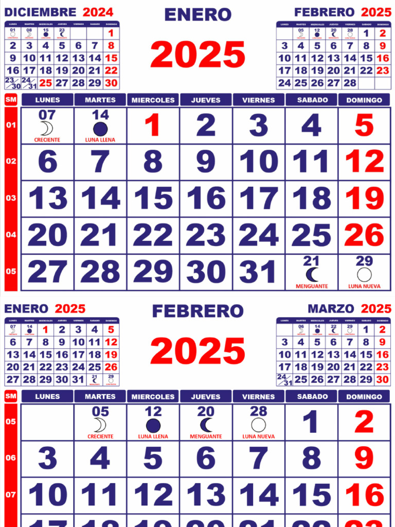 Calendario 2025 con Semanas | PDF