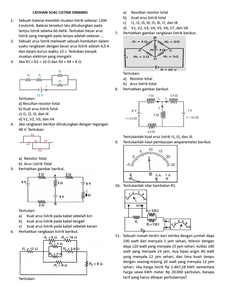 Latihan Soal Listrik Dinamis | PDF