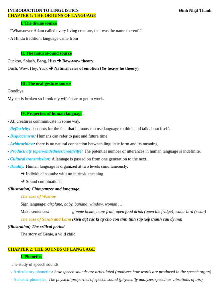 Introduction To Linguistics | PDF | Phonetics | Phrase