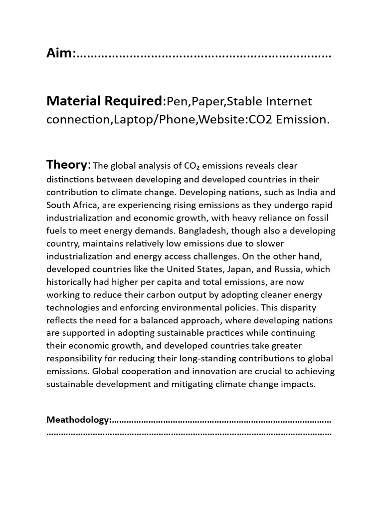 Practical 1st EVS (CO2-Emission) | PDF | Renewable Energy | Developing Country