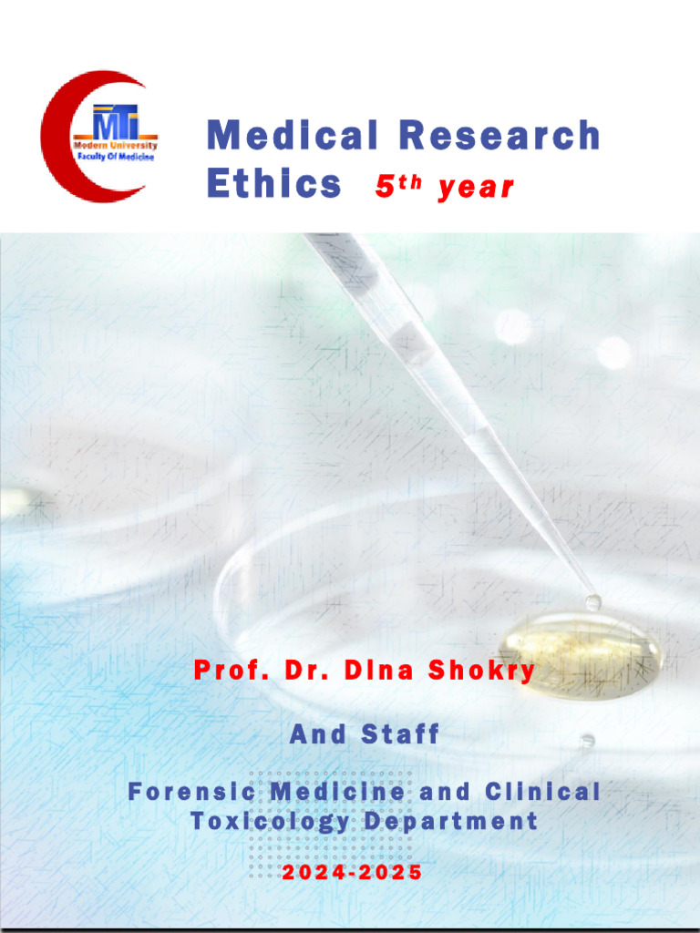 Medical Research Ethics Overview 2024 Pdf Clinical Trial