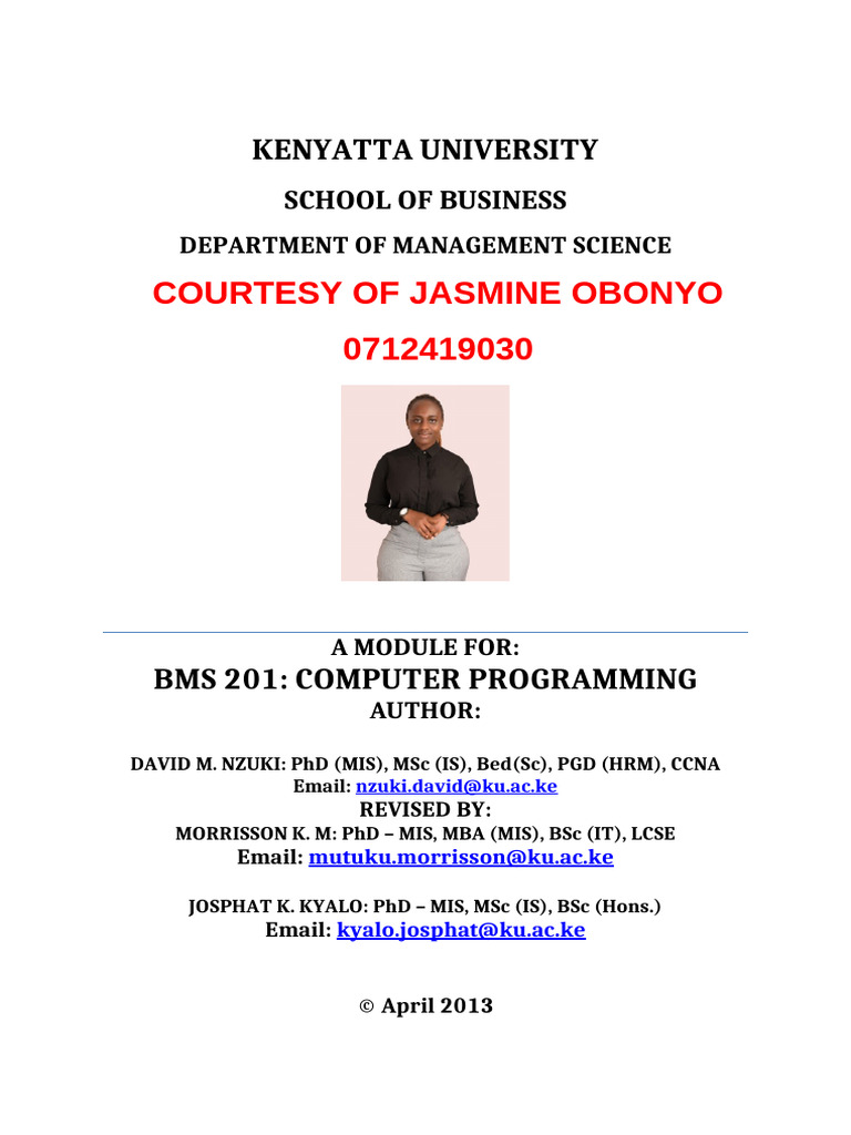 BMS 201 Module-1-1-2 | PDF | Computer Programming | C++