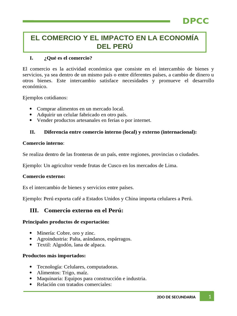 Comercio: Definición y Ejemplos en Perú | PDF | Comercio | Perú