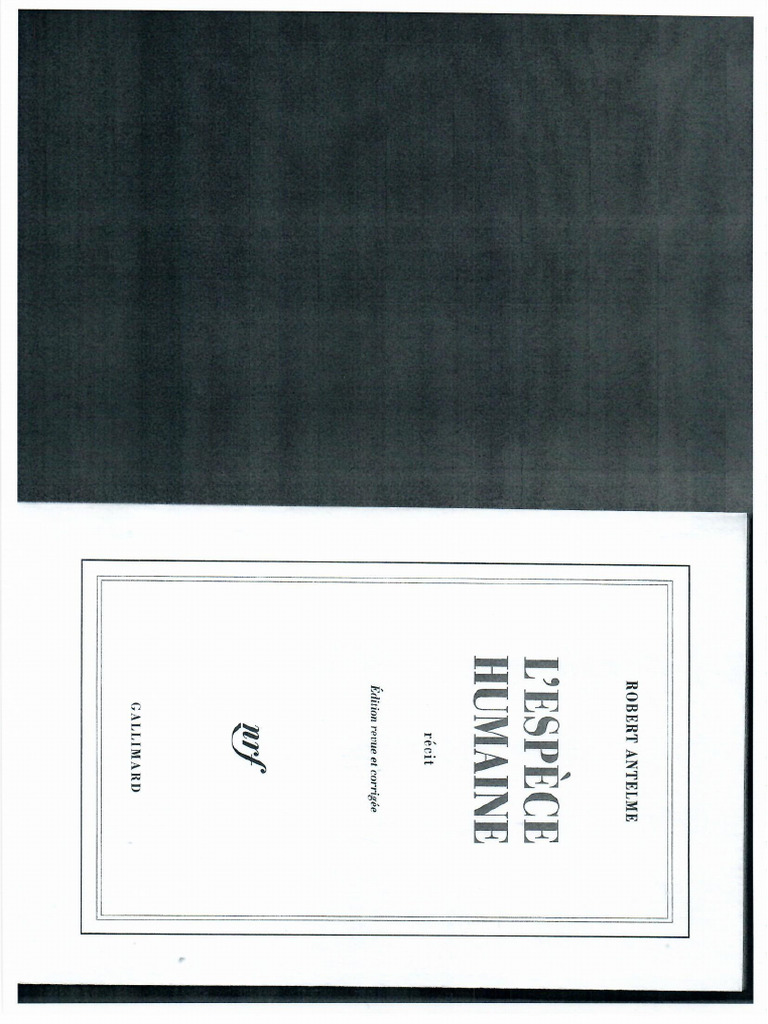 Robert Antelme, LEspèce Humaine, Avant-propos | PDF