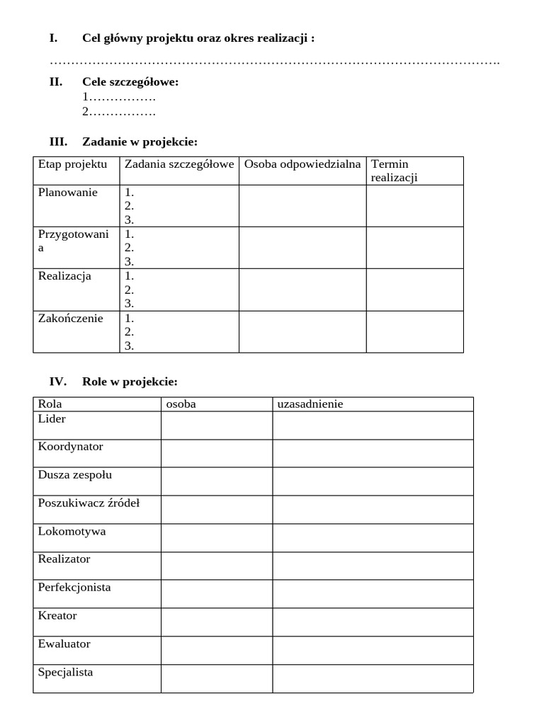 Karta projektu | PDF