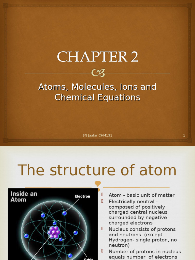 Chapter 2_atoms, Molecules, Ions and Chemical Equations | PDF | Ion ...