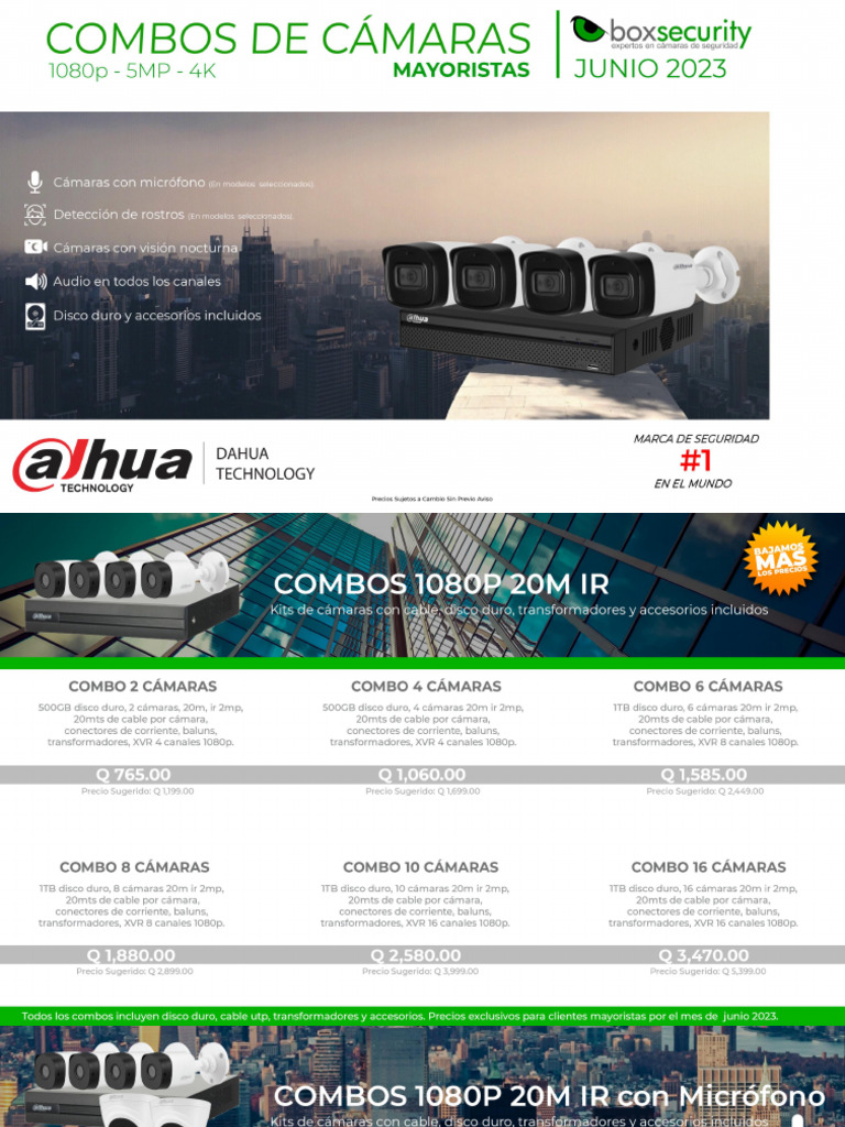 Catálogo Combos de Cámaras Junio 2023 Box Security | PDF