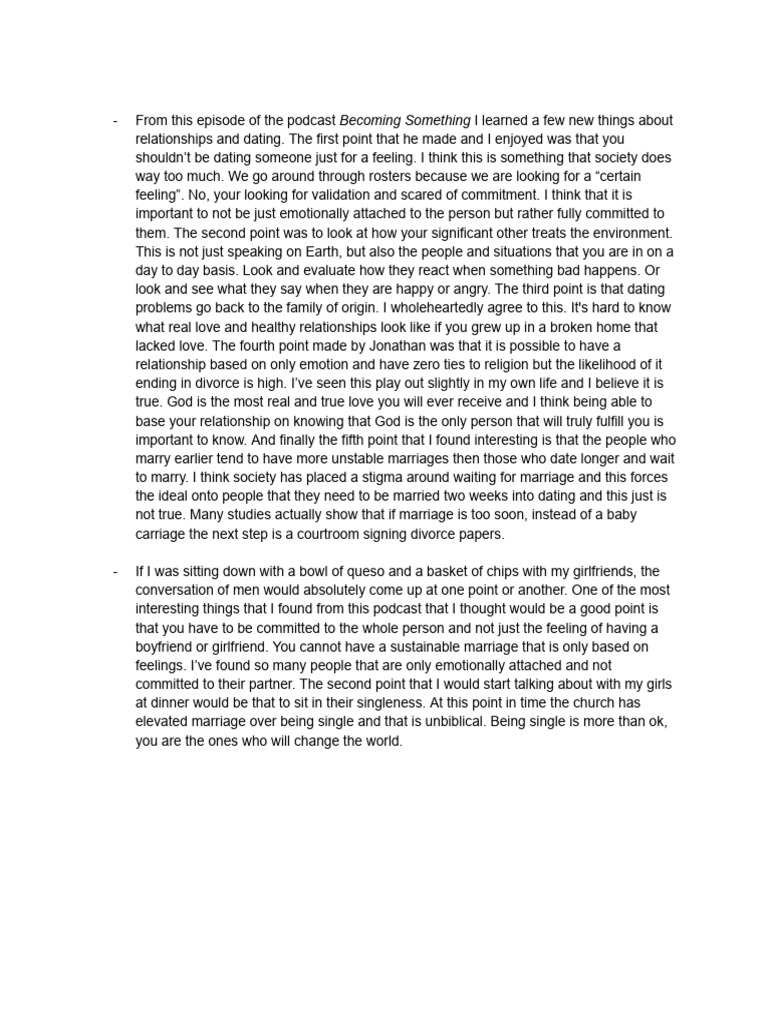 Intro to FAM- Podcast Assignment #2 | PDF | Love | Feeling