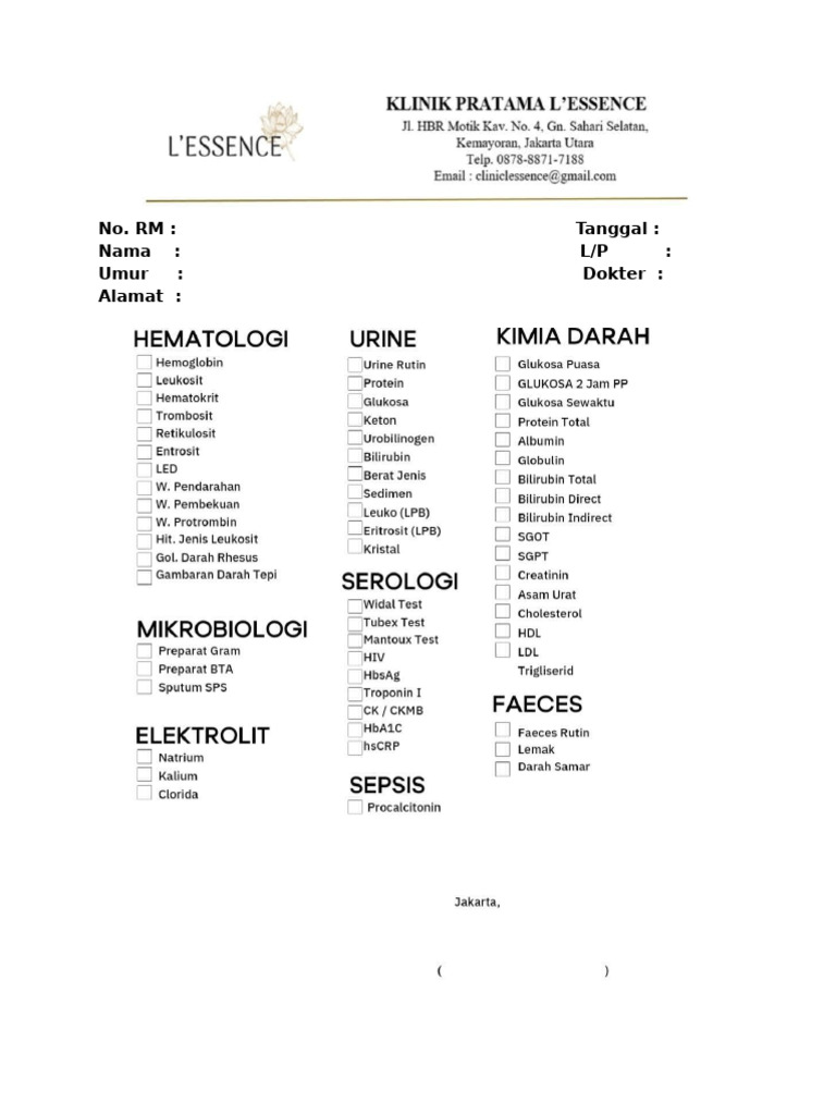 Surat Rujukan Lab | PDF