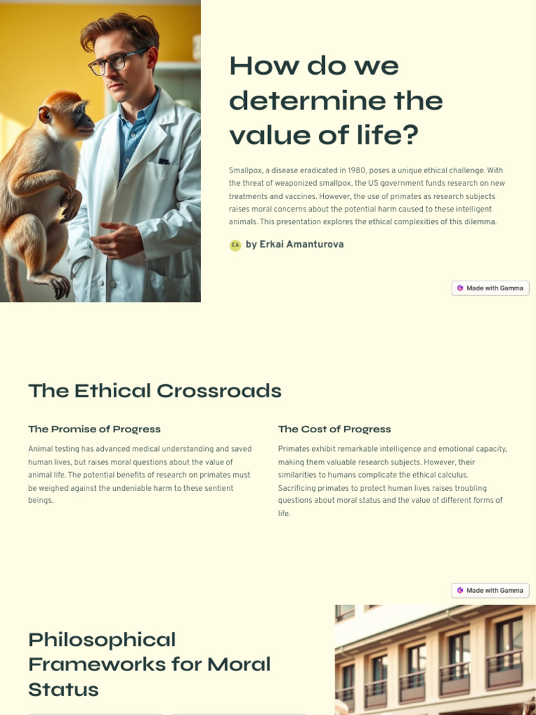 How Do We Determine The Value of Life | PDF | Animal Testing