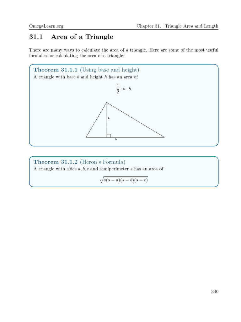 Triangle Area Formulas Explained | PDF | Triangle | Area