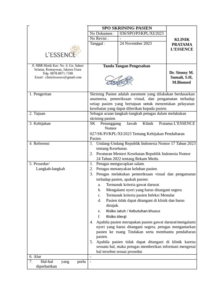 SOP SKRINING | PDF