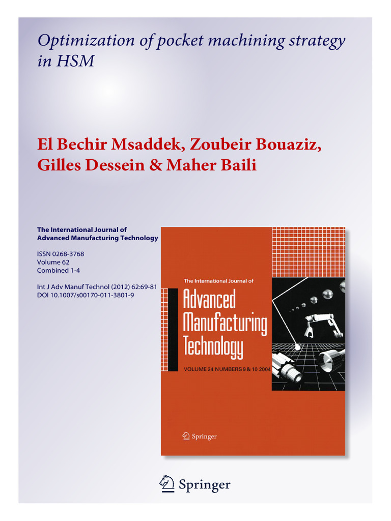 Optimization of Pocket Machining Strategy in HSM | PDF | Acceleration ...