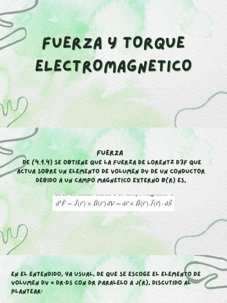 Fuerza y Torque Electromagnetico | PDF | Campo magnético | Esfuerzo de ...