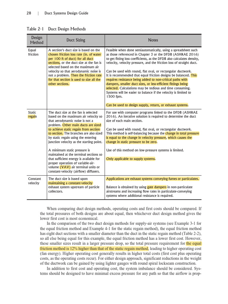 1 Duct Sizing Methods | PDF | Duct (Flow) | Mechanical Engineering