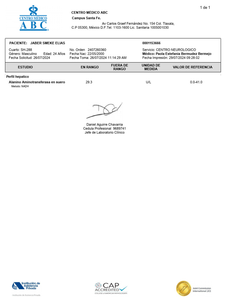 Alanino Aminotransferasa en Suero | PDF