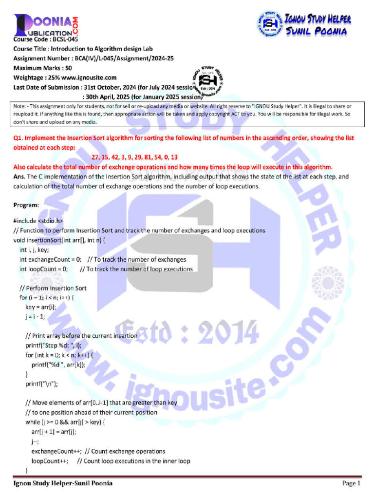 BCSL 045 2024 25 | PDF