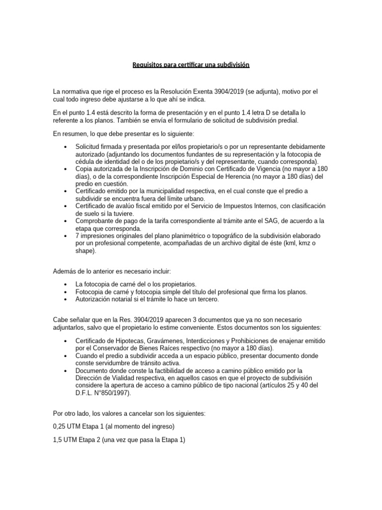 Requisitos para Certificar Una Subdivisión | PDF