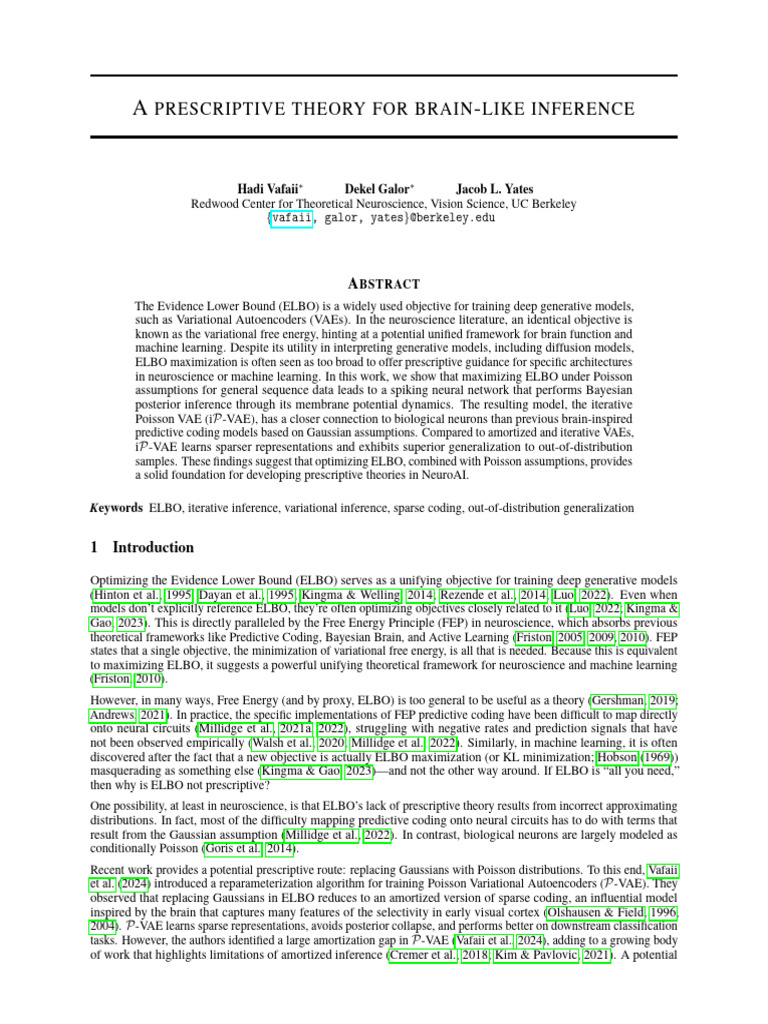 a prescritive brain-like inference | PDF | Artificial Neural Network | Statistical Inference
