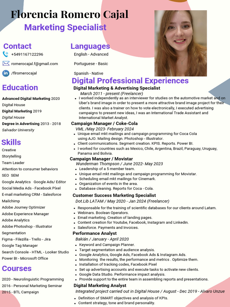 Florencia Romero Cajal Resume | PDF | Digital Marketing | Marketing