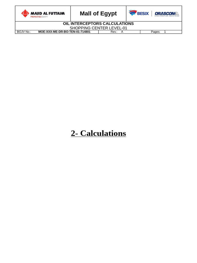 Oil Inteceptors Calculations (Option 2) | PDF