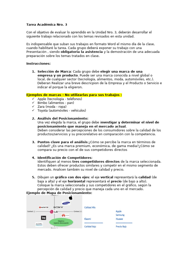 S12_01 - Material Tarea Academica Nro 3 FUNDAMENTOS DE MARKETING | PDF | Marca | Mercado (economía)