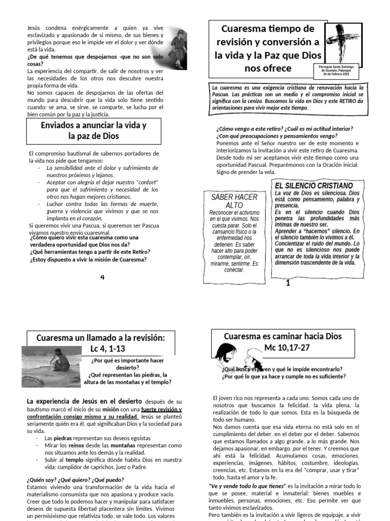 Tematica Retiro Cuaresma 23 | PDF | Prestado | Amor