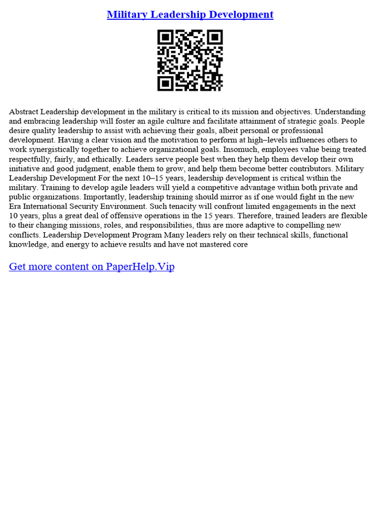 Military Leadership Development Insights | PDF | Leadership | Goal