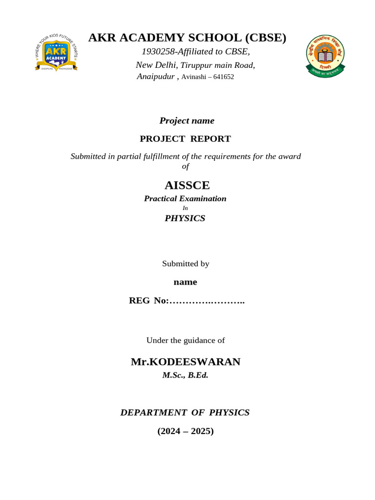CBSE Physics Project Report 2024-2025 | PDF