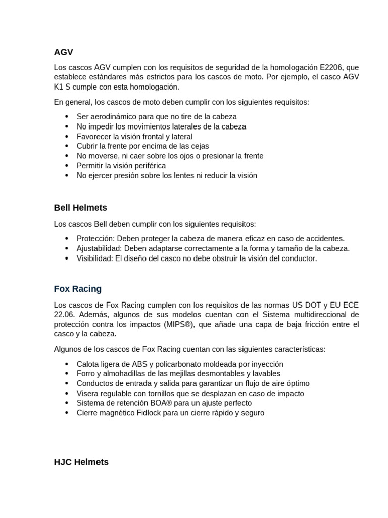 AGV | PDF | Casco | Motocicleta