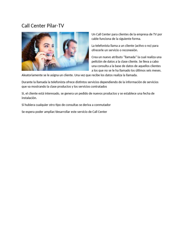 Optimización Call Center TV Cable | PDF