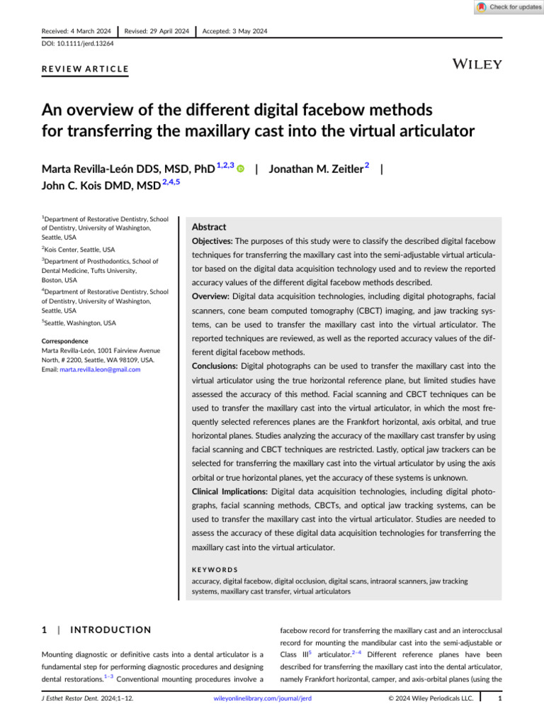 An Overview of The Different Digital Facebow Methods For Transferring ...