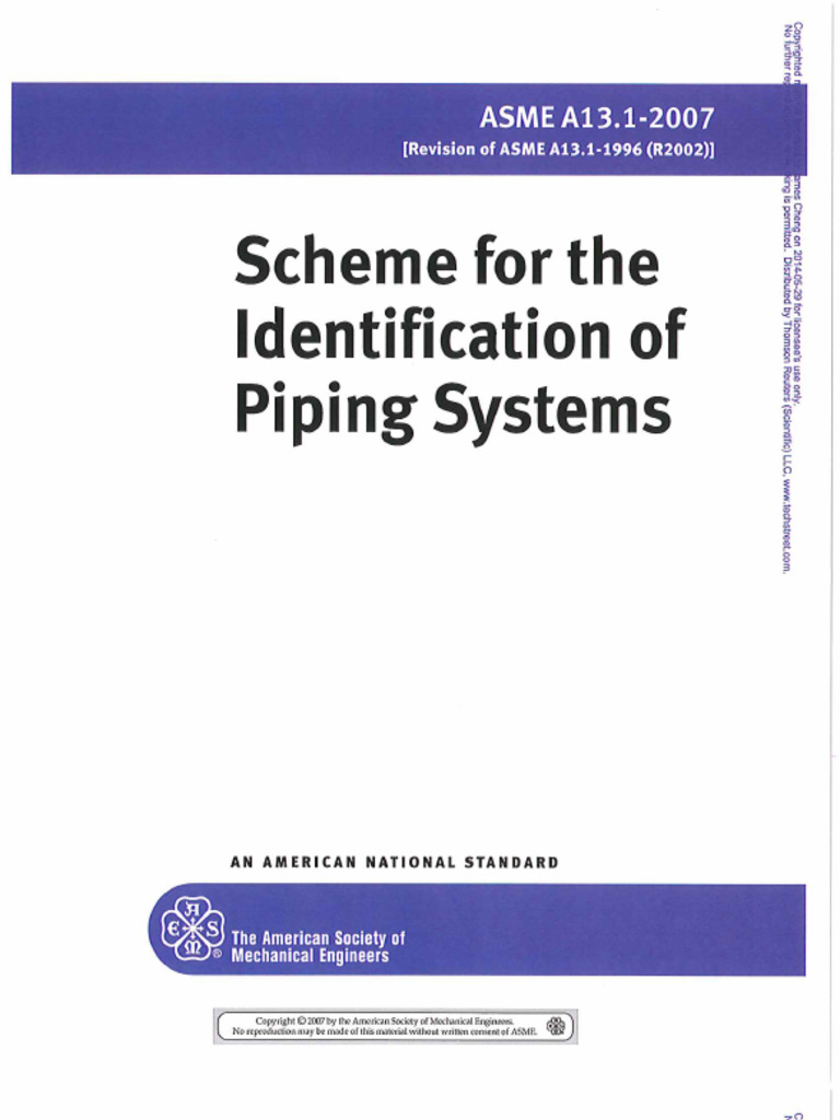 ASME A13_1_2007 Scheme of Identification of Piping Systems | PDF