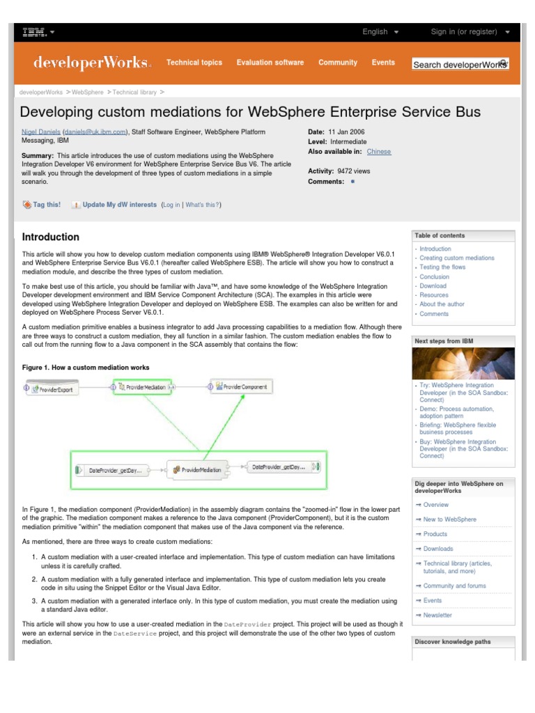 Developing Custom Mediations For Websphere Enterprise Service Bus Pdf