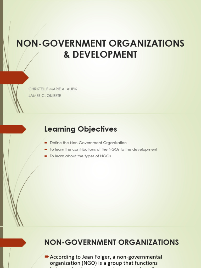 Role of NGOs in Global Development | PDF | Non Governmental ...