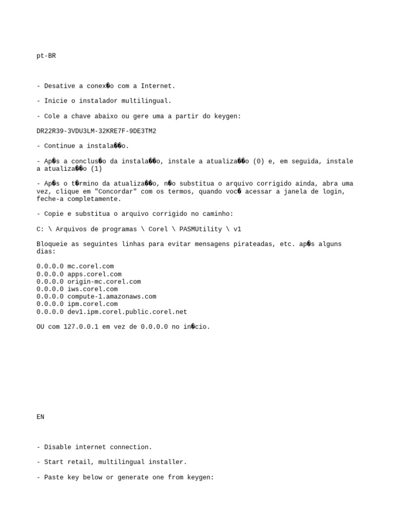 Instalação e Ativação do Corel PASMUtility | PDF