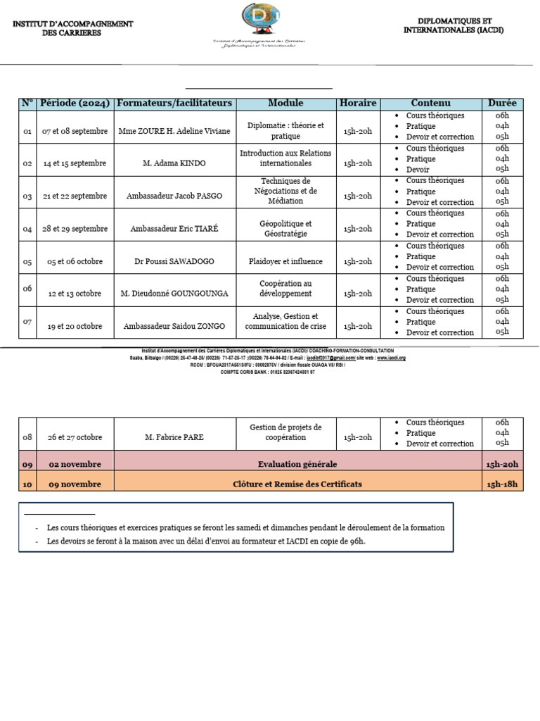 Chronogramme Adri - 2024 | PDF