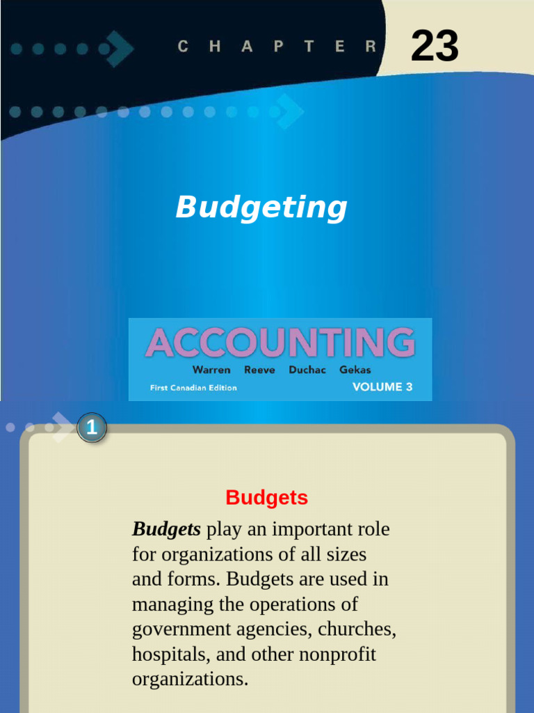 C23 - PPT - WarrenAcc1CE | PDF | Budget | Expense