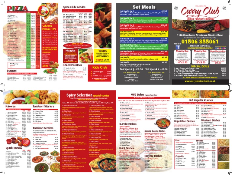 Curry Club Menu | PDF | Kebab | Curry