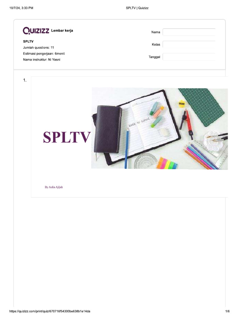SPLTV _ Quizizz | PDF