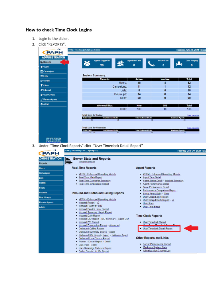 How To Check Time Clock Logins | PDF