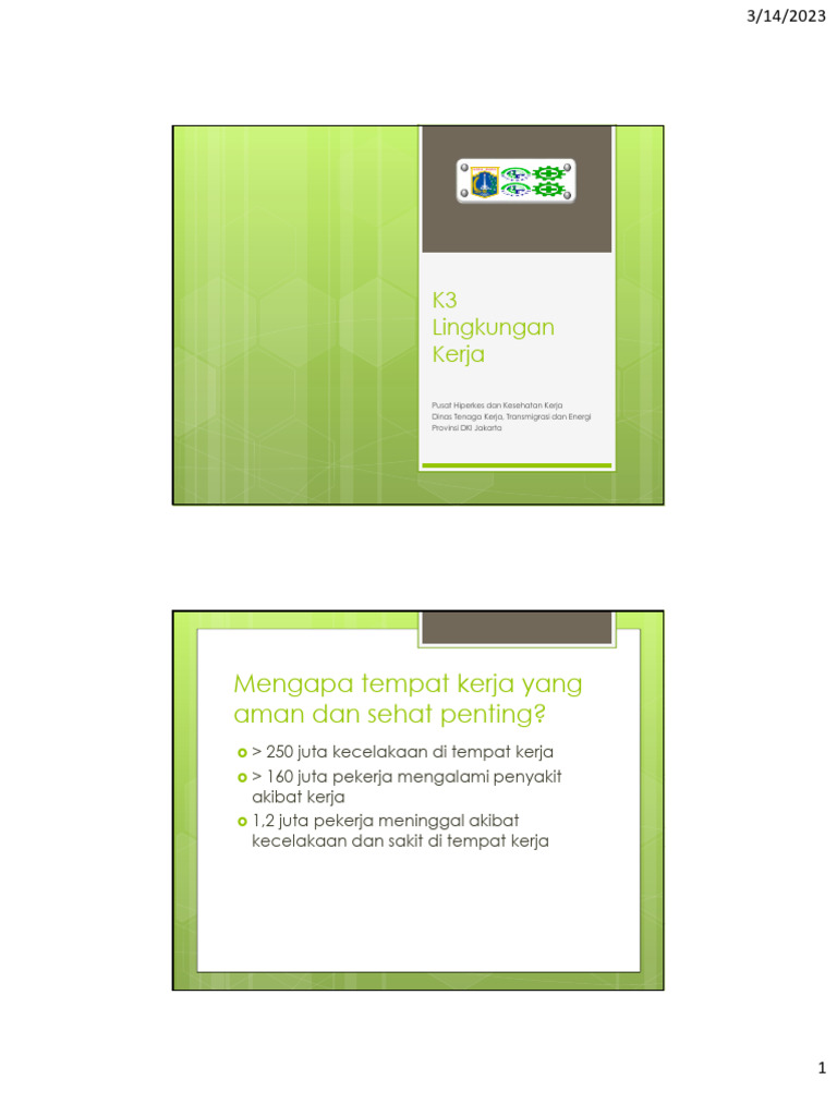 K3 Lingkungan Kerja | PDF