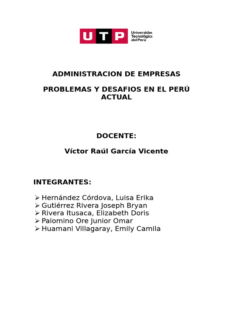 Sem6 - Problemas y Desafios | PDF | Perú | República