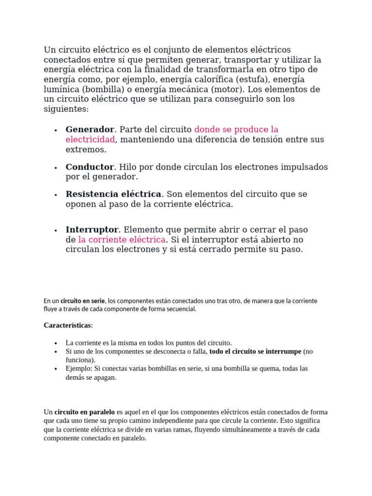Tipos de Circuitos Eléctricos: Serie y Paralelo | PDF